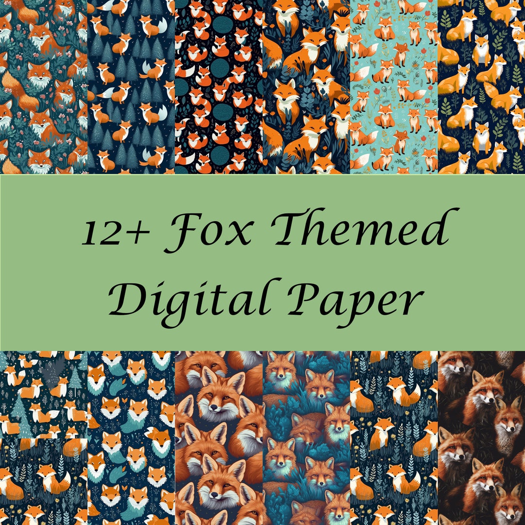 Crafty Fox: 12 Seamless Digital Paper Designs – Charming Foxes, Instant ...