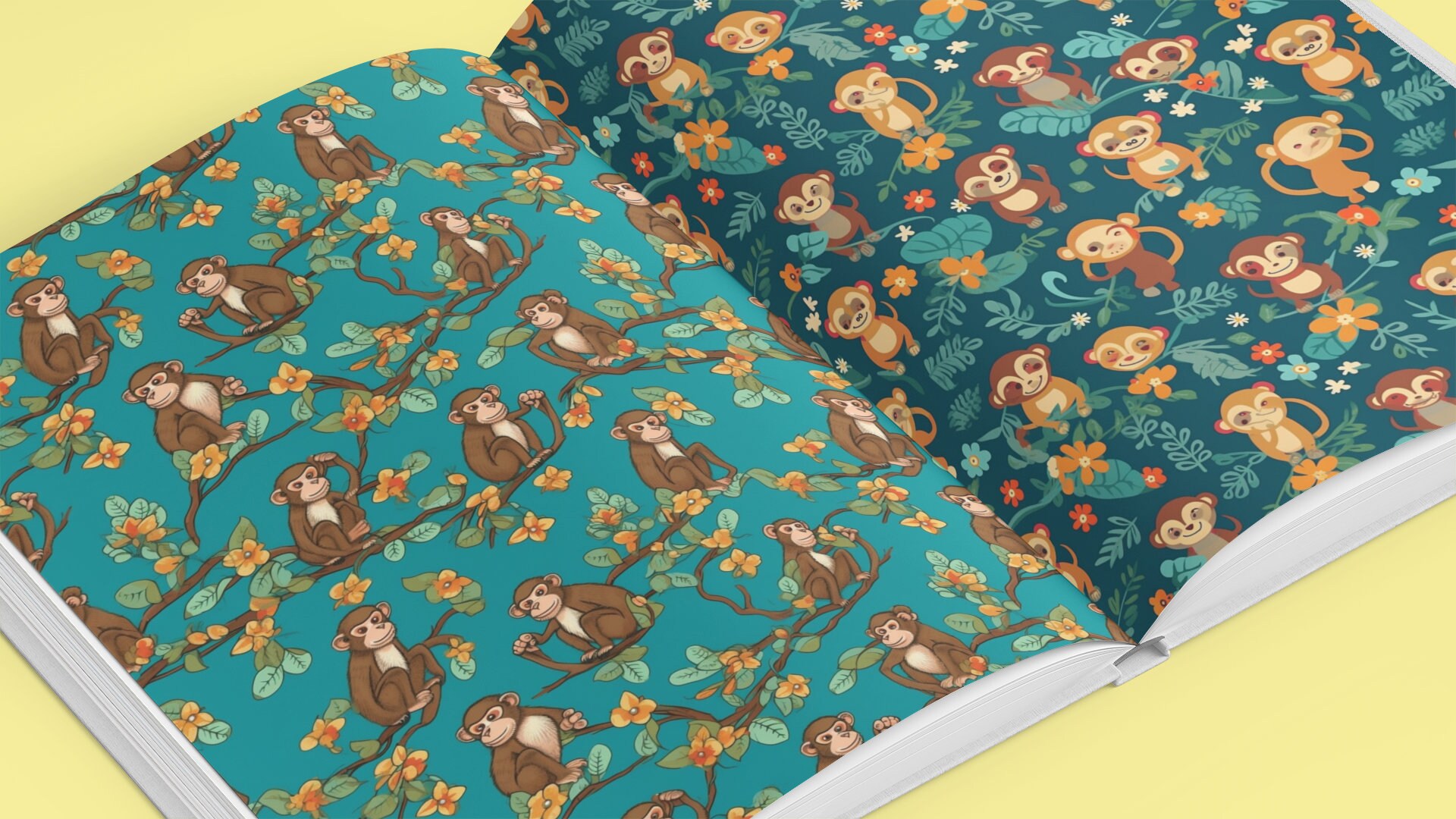 Monkey Magic: 12 Seamless Tile Designs, High-quality Digital Paper ...