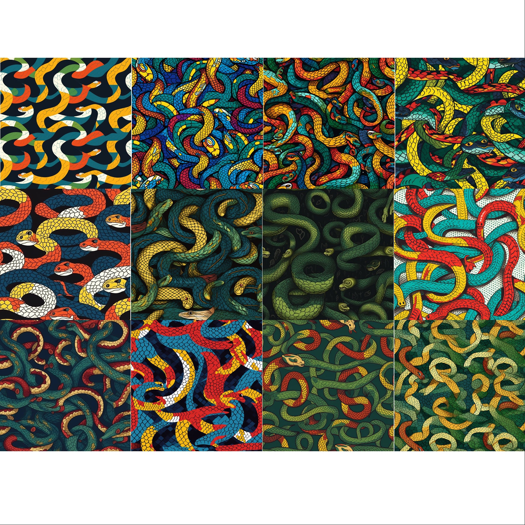 Exotic Snakes Digital Paper – Seamless Tile Designs - High Quality ...
