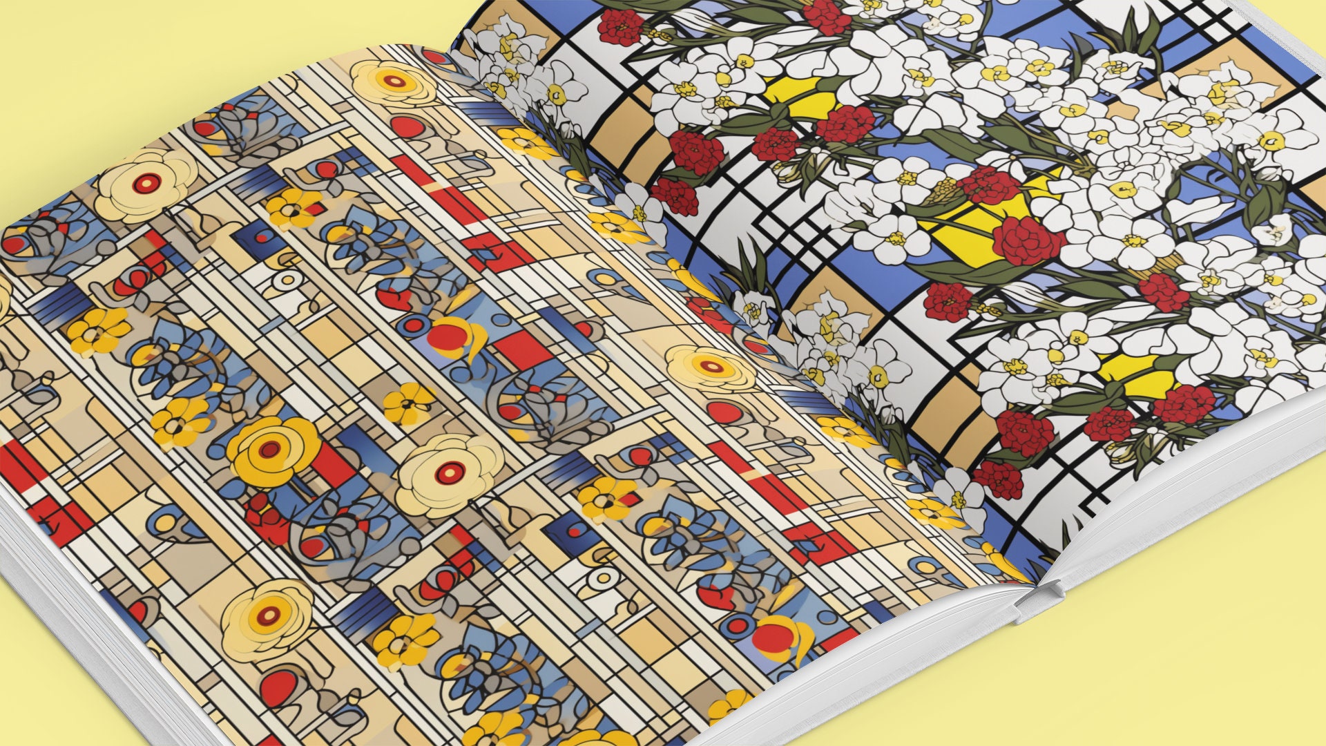 Klimt & Mondrian Inspired Floral Digital Paper - 12 Seamless Tile ...