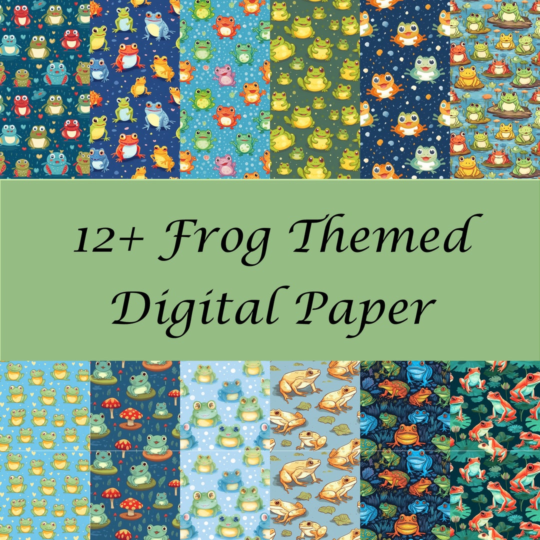 Frogs Themed Seamless Tile Designs - High-quality Digital Paper ...