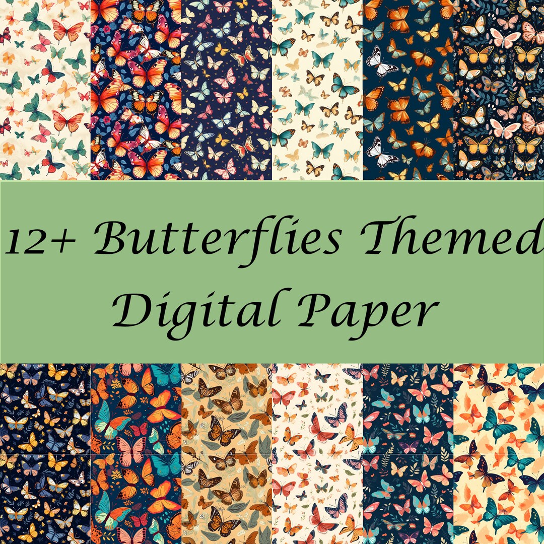 Butterfly Bliss: Seamless Digital Paper Pack - Instant Download - 12 ...