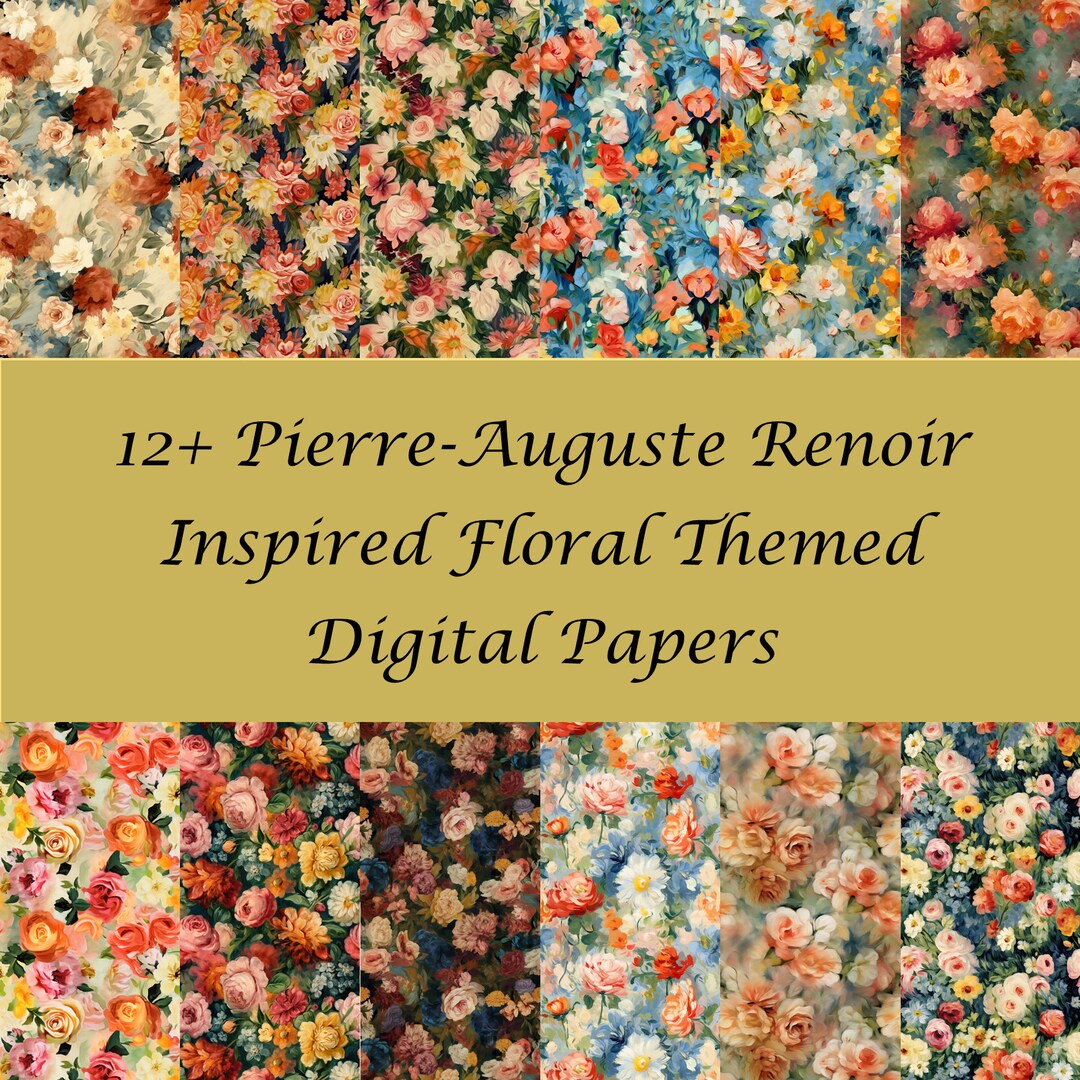 Pierre-auguste Renoir Inspired Floral Digital Paper - Seamless Tile ...