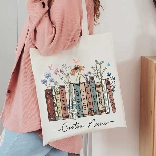 Personalized Books Tote Bag - Etsy