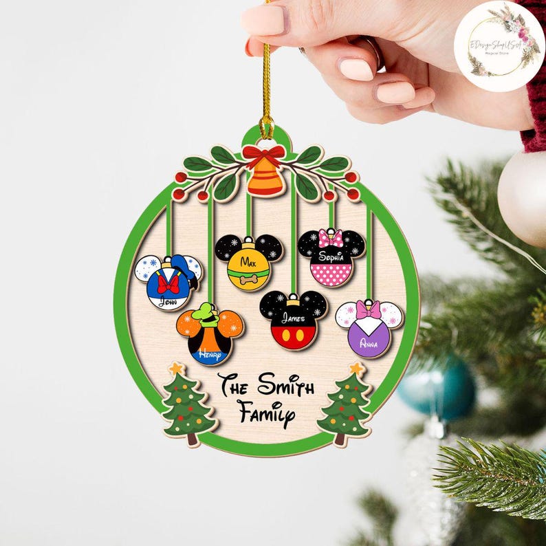 Personalized Mickey & Friends Disney Family Christmas Ornament, Mickey ...