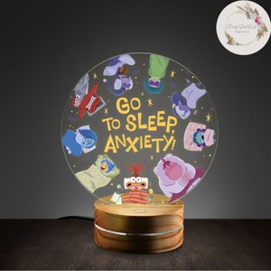 Go to Sleep Anxiety Disney Pixar Inside Out Night Light, Inside Out 2 ...