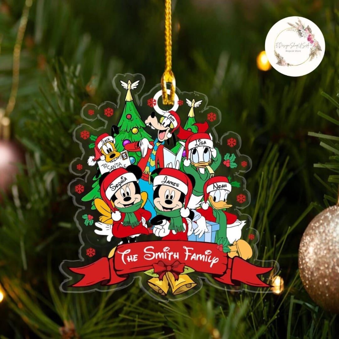 Personalized Disney Family Christmas Ornament, Mickey and Friends ...