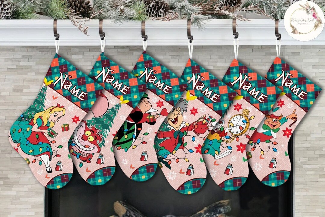 Personalized Alice in Wonderland Disney Christmas Stockings With Name ...