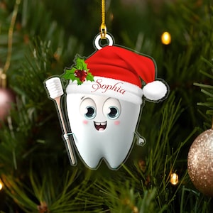 Personalized Teeth Dentist Christmas 2024 Ornament, Dentist Christmas ...