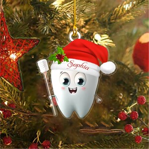 Personalized Teeth Dentist Christmas 2024 Ornament, Dentist Christmas ...
