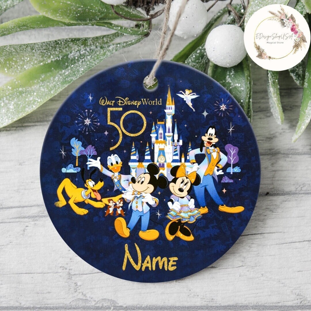 Personalized Walt Disney World 50th Anniversary Christmas Ornament ...
