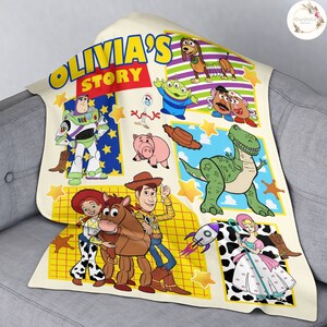 Personalized Disney Pixar Toy Story Blanket, Custom Name Baby Girl Boy ...
