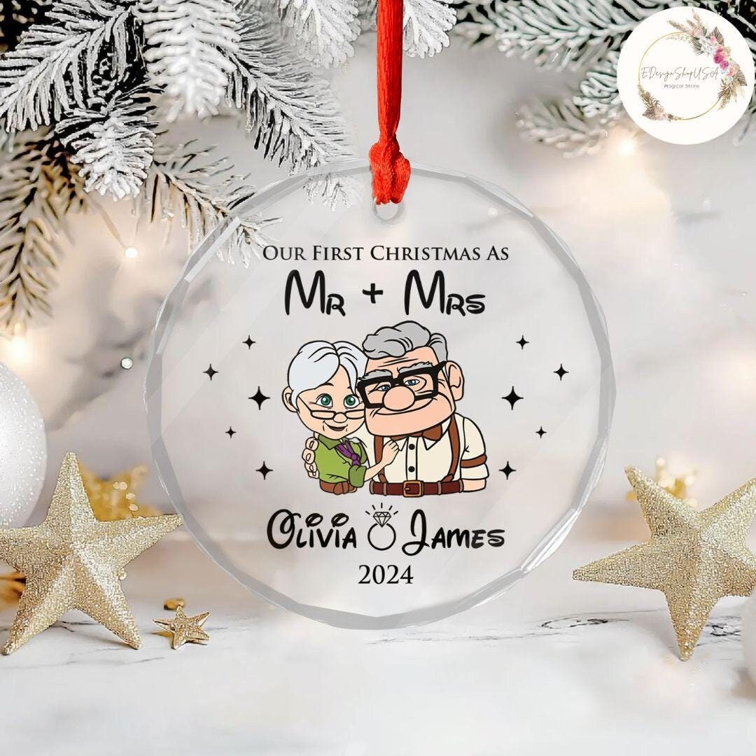 Personalized All Characters Disney Couple Our First Christmas as Mr and ...