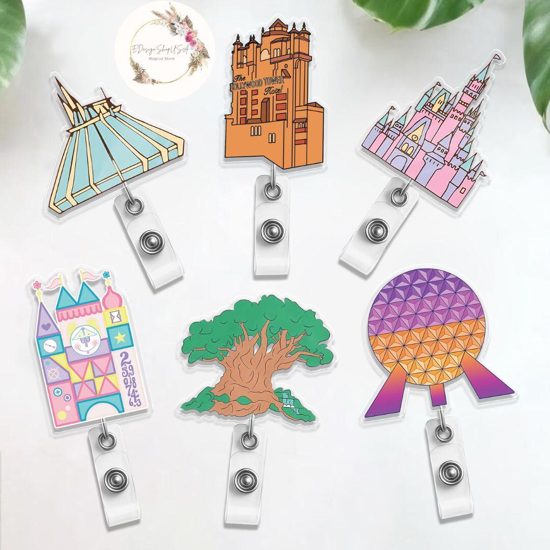 Disney Parks Badge Reel, Princess Castle Epcot Disney Girl Trip ...