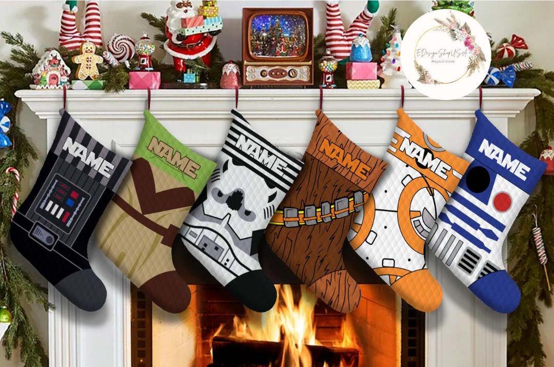 Personalized Disney Star Wars Christmas Stockings With Name, Galaxy's ...