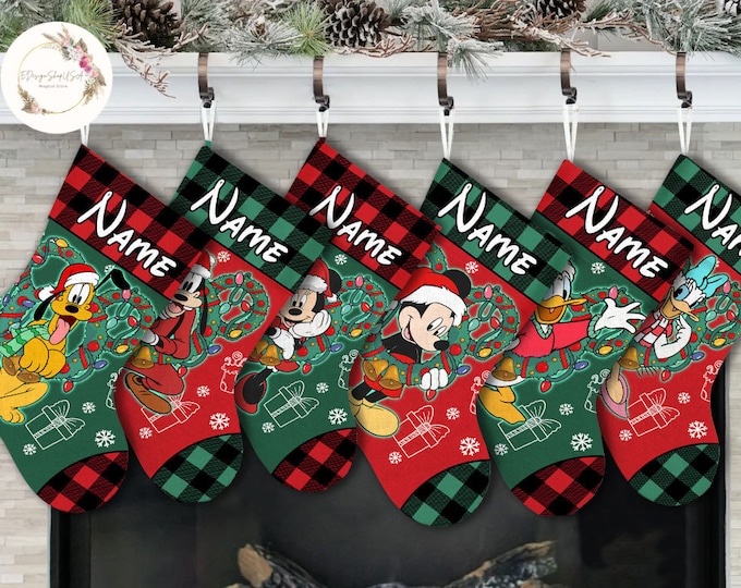 CHRISTMAS STOCKINGS EMBROIDERED Personalized Disney Character Inspired ...