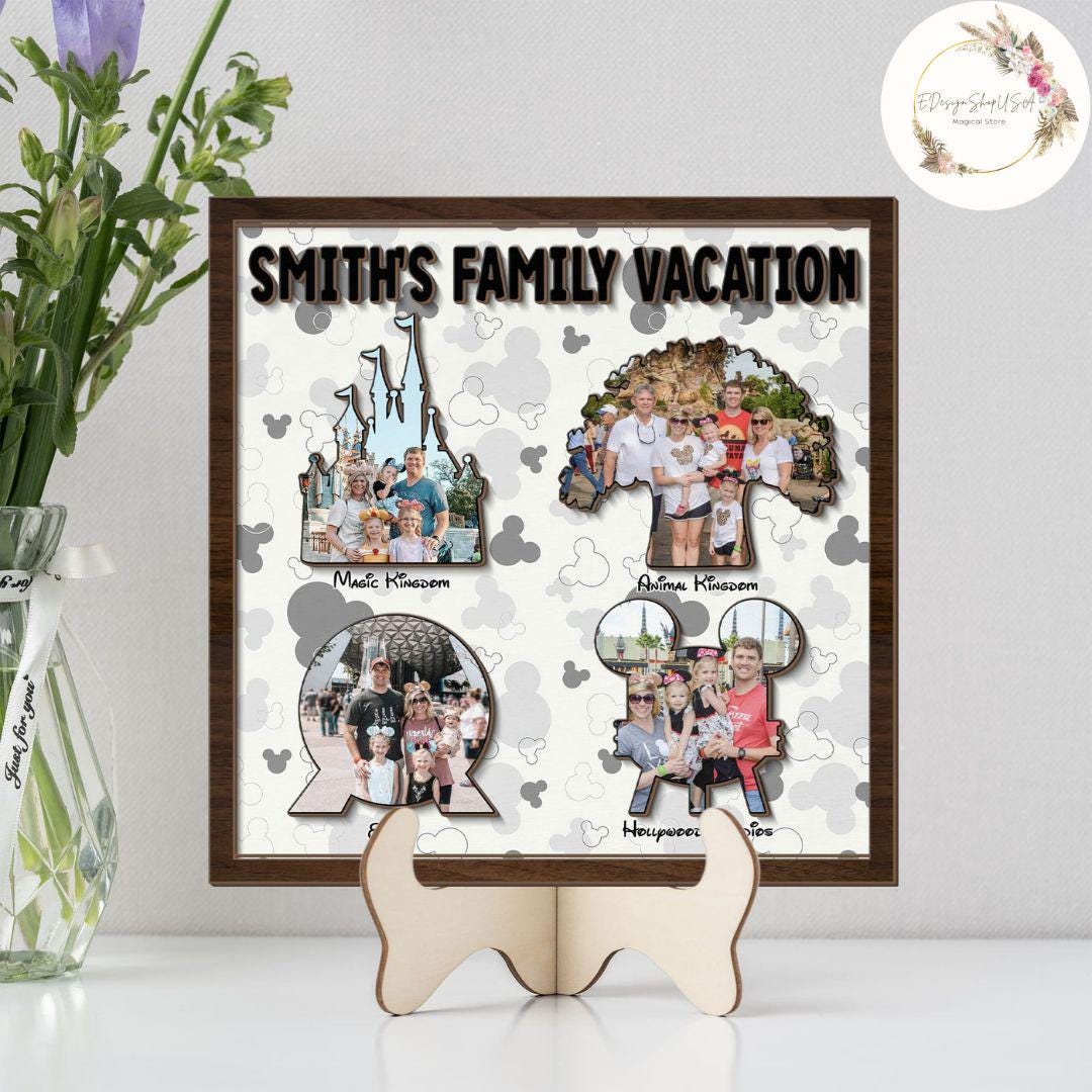 Custom Photo & Name Disney Family Wooden Sign Plaque, Walt Disney World ...
