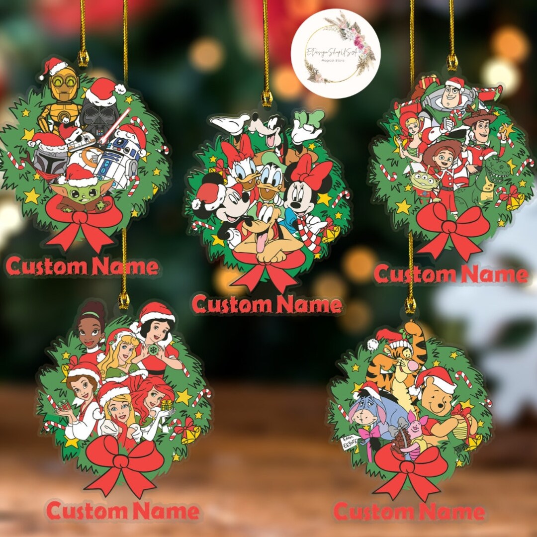 Personalized Disney Group Christmas Ornament, Mickey and Friends ...