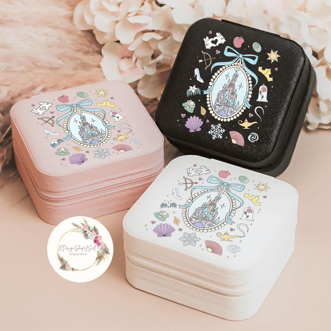 Coquette Bow Disney Princess Castle Jewelry Box, Princess Birthday Girl ...