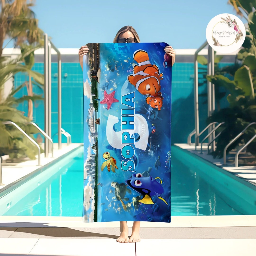 Personalized Disney Pixar Finding Nemo Beach Towel, Finding Dory Baby ...