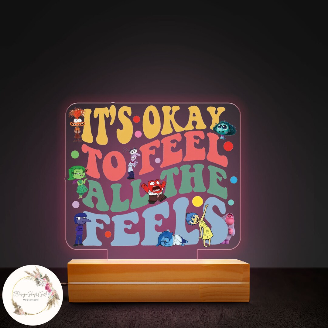 It's Okay to Feel All the Feels Disney Inside Out Night Light, Inside ...