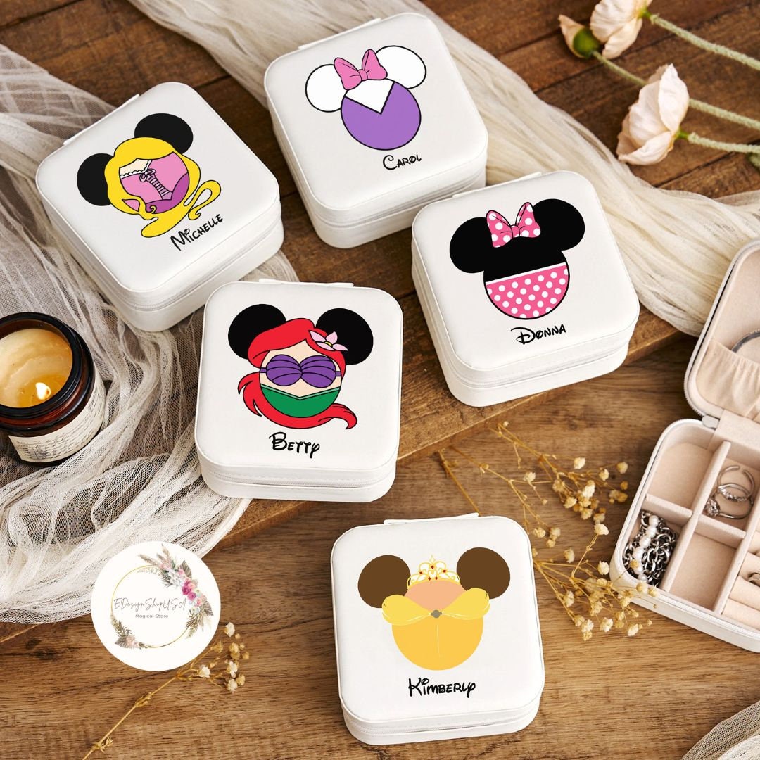 Personalized Mickey Minnie Ears All Characters Disney Jewelry Box ...