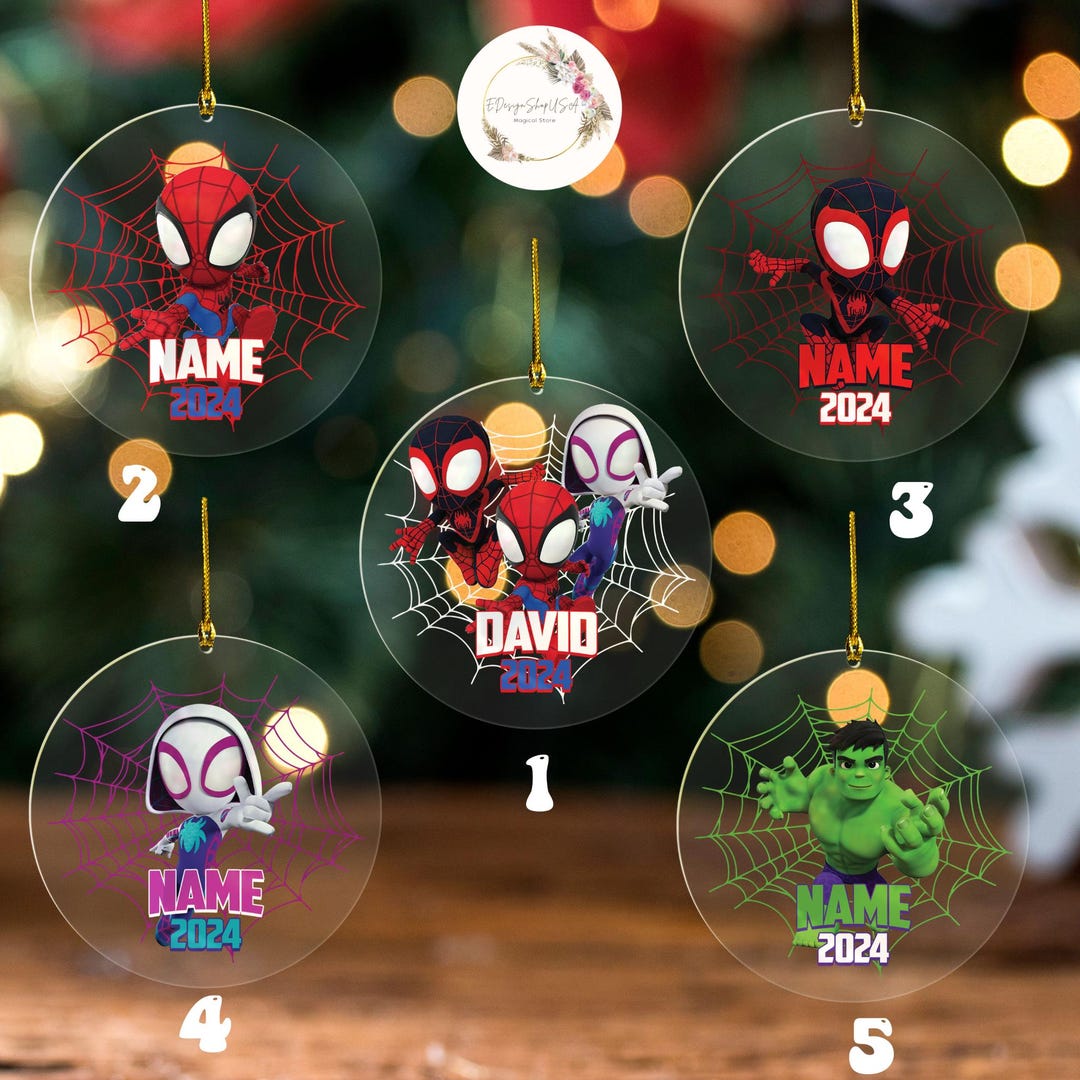 Personalized Spidey and His Amazing Friends Ornament, Custom Spiderman ...