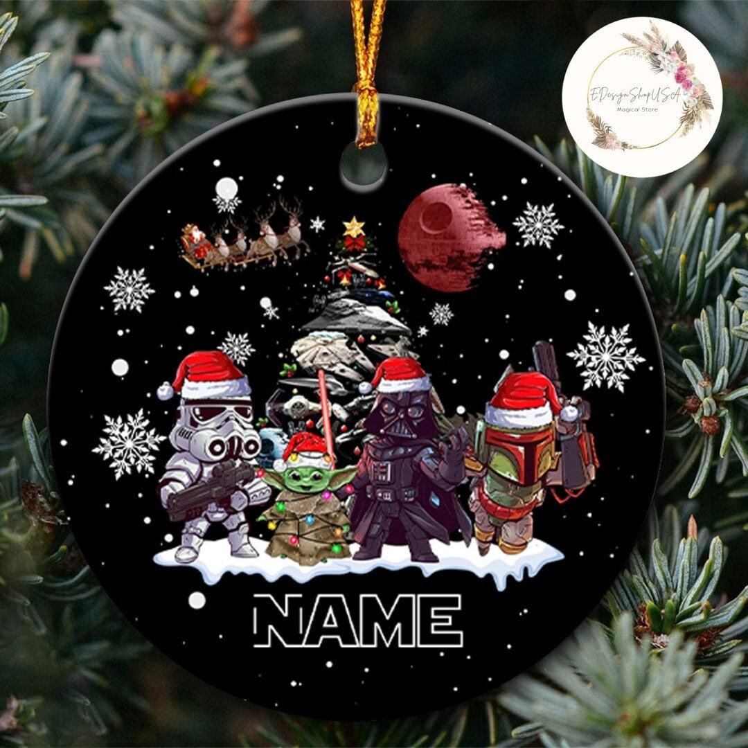 Personalized Disney Star Wars Christmas Ornament, Custom Name Galaxy's ...