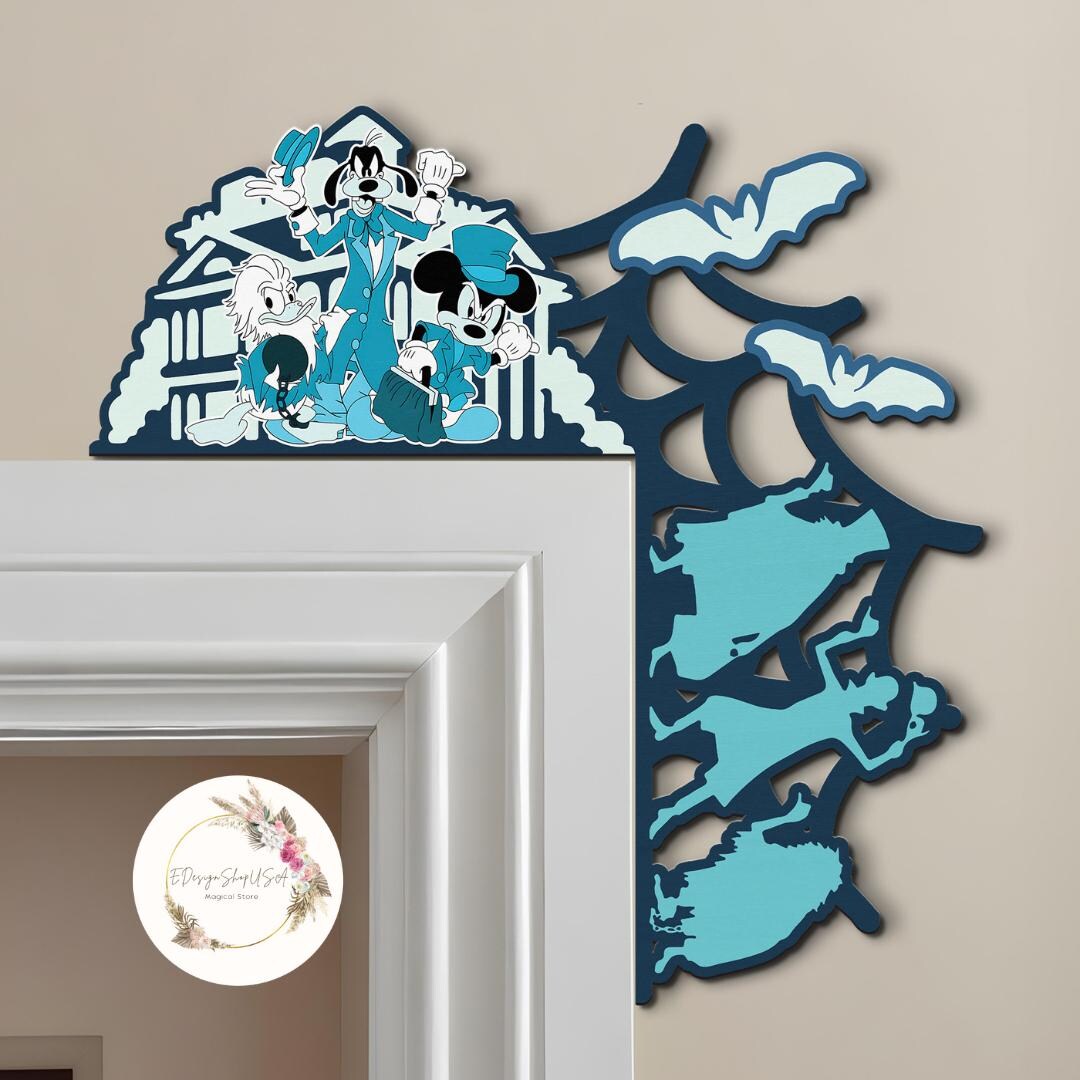 Mickey and Friends Haunted Mansion Disney Halloween Wooden Corner Sign ...