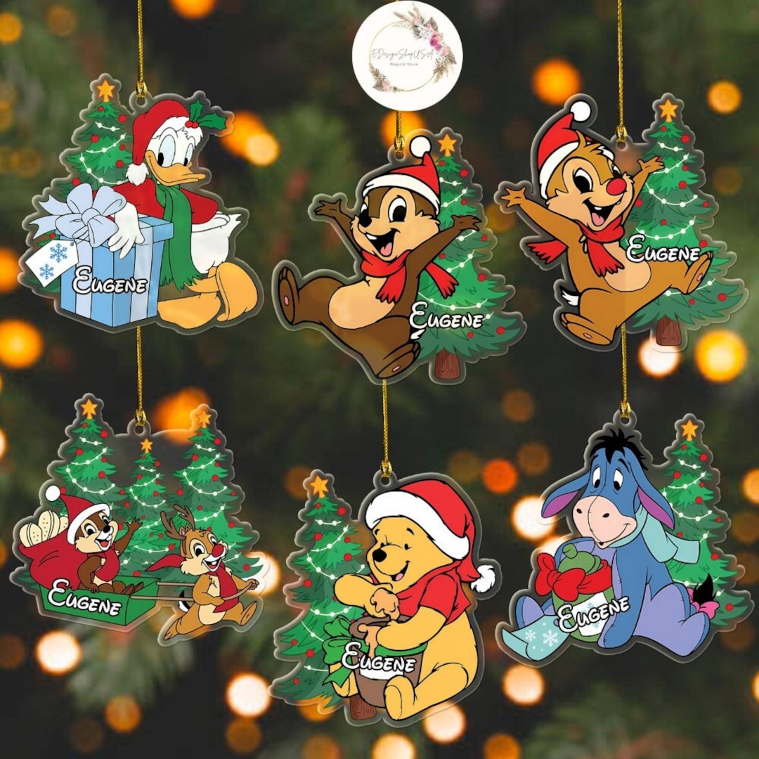 Personalized All Characters Disney Christmas Tree Ornament, Mickey and ...