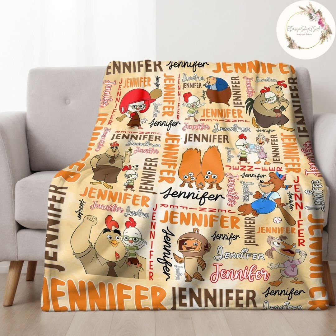 Personalized Watercolor Disney Chicken Little Blanket, Custom Chicken ...