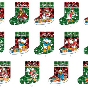 Personalized Buffalo Plaid Ducktales Disney Christmas Stockings With ...