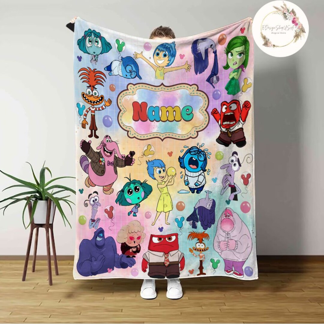 Personalized Disney Pixar Inside Out 2 Characters Blanket, Joy Disgust ...