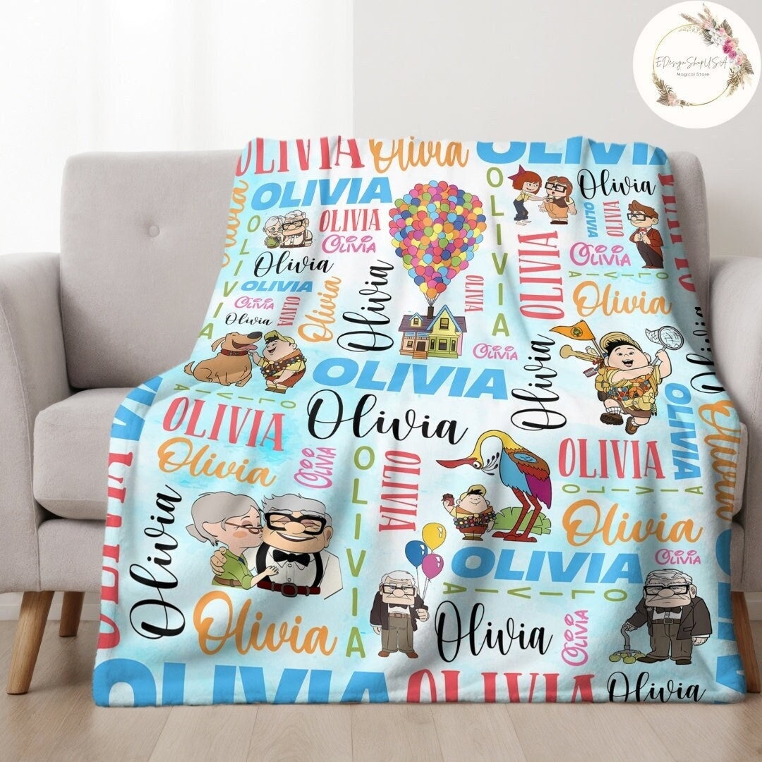 Personalized Watercolor Disney Pixar up Movie Blanket, Adventure is Out ...