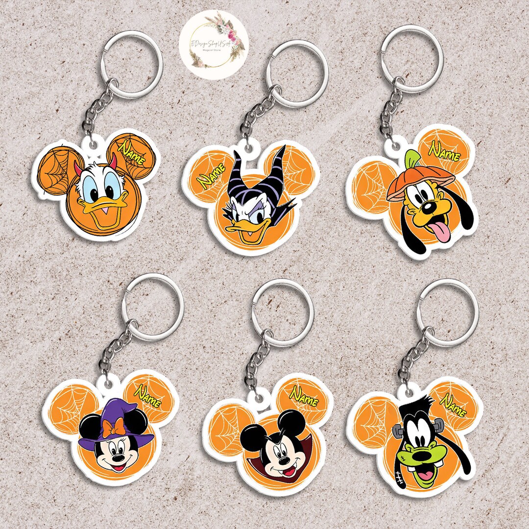 Personalized Mickey & Friends Disney Halloween Keychain, Disney Pumpkin ...