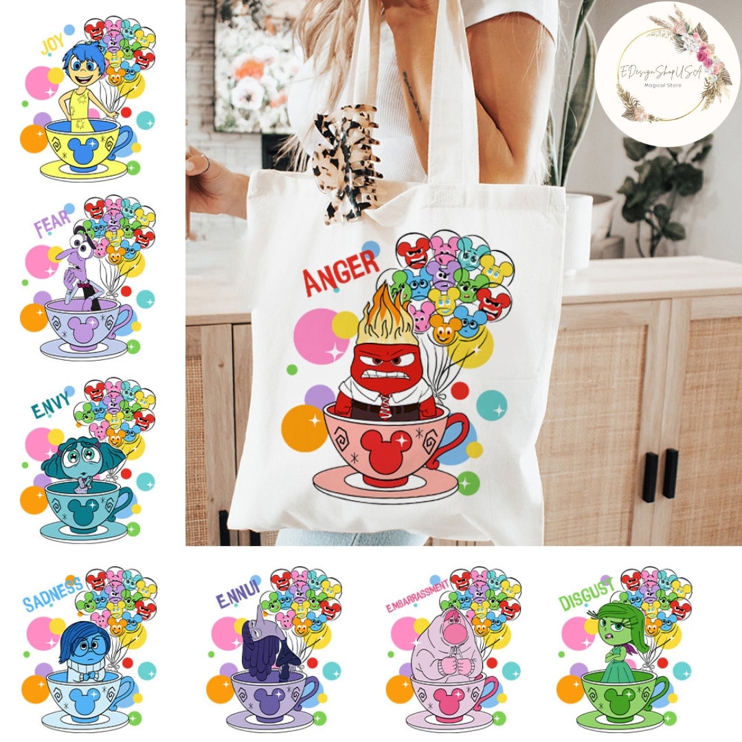 Disney Inside Out Characters Tote Bag, Mental Health Matters Inside Out ...