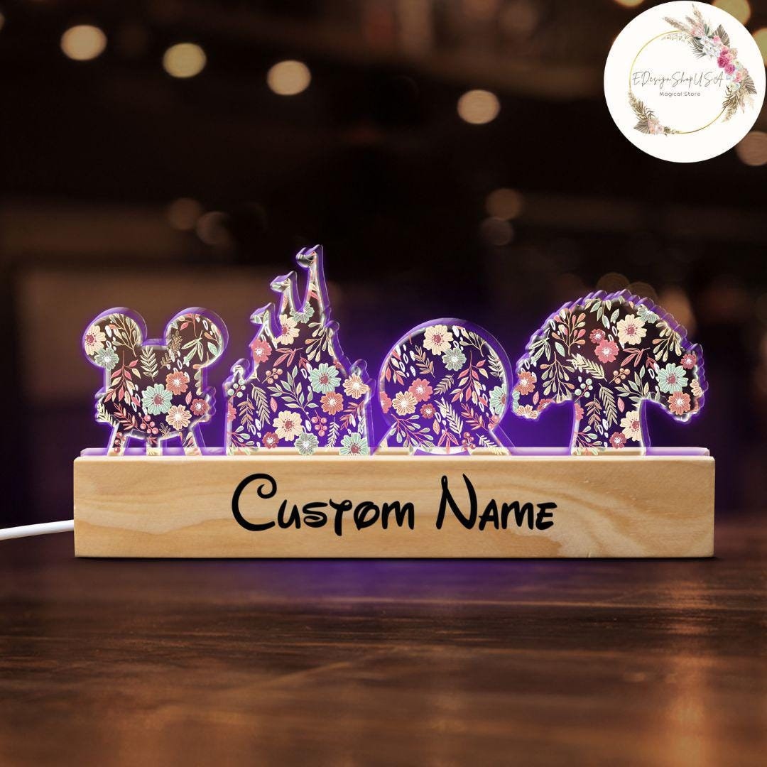Personalized Walt Disney World Night Light, Custom Name Disney Family ...