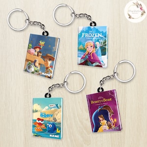 Personalized Disney Movie Book Keychain, Mickey and Friends, Disney ...