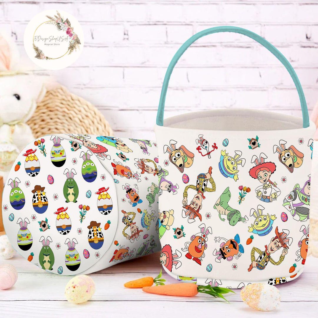 Personalized Disney Toy Story Easter Basket, Buzz Lightyear Woody Bunny ...