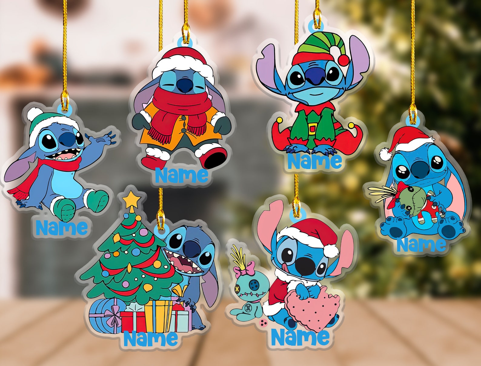 Personalized Disney Stitch Christmas Ornament, Disney Family Christmas ...