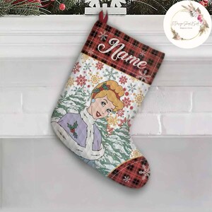 Personalized Disney Princess Christmas Stockings, Disney Family Girl ...
