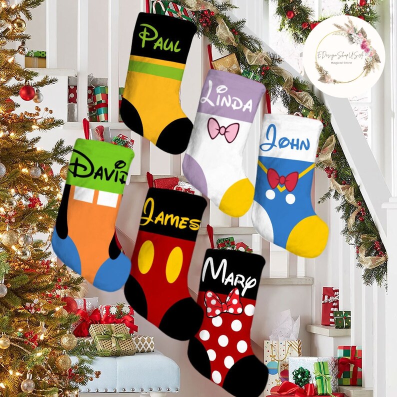 Personalized Mickey and Friends Disney Christmas Stockings With Name ...