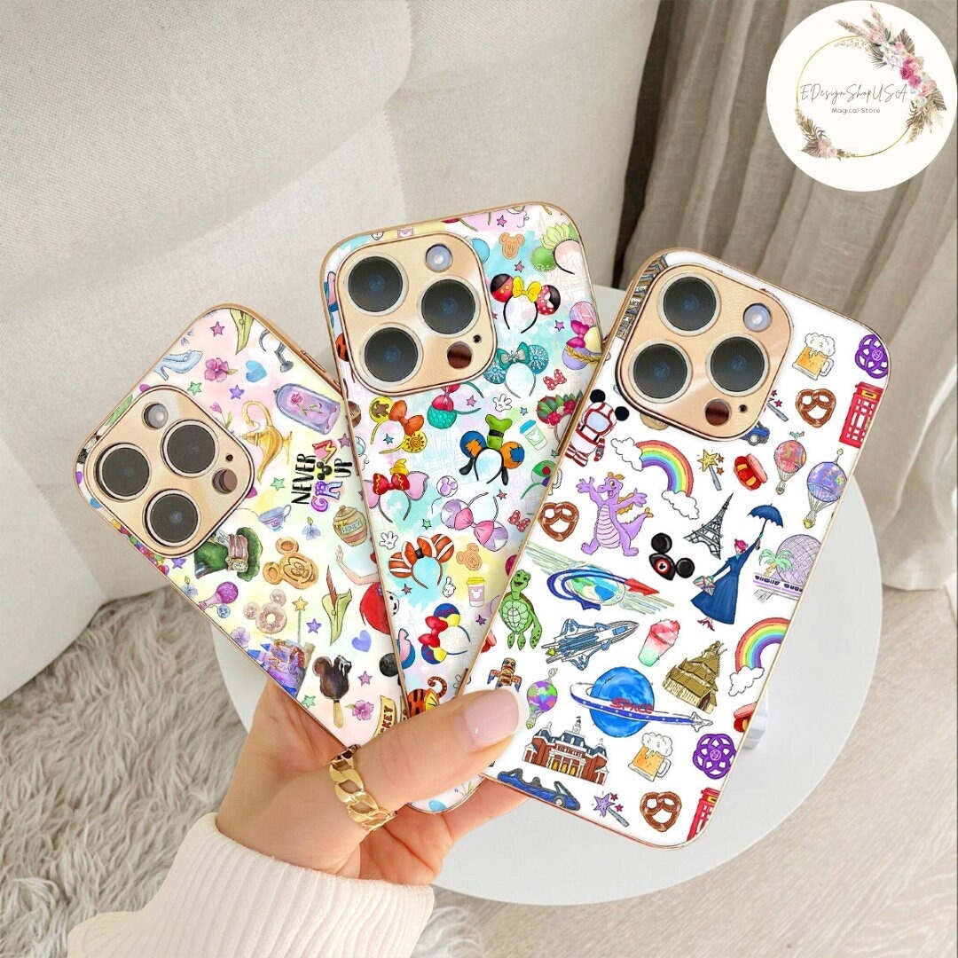 Watercolor Disney Phone Case, WDW Disneyland Family Vacation 2024 Gift ...