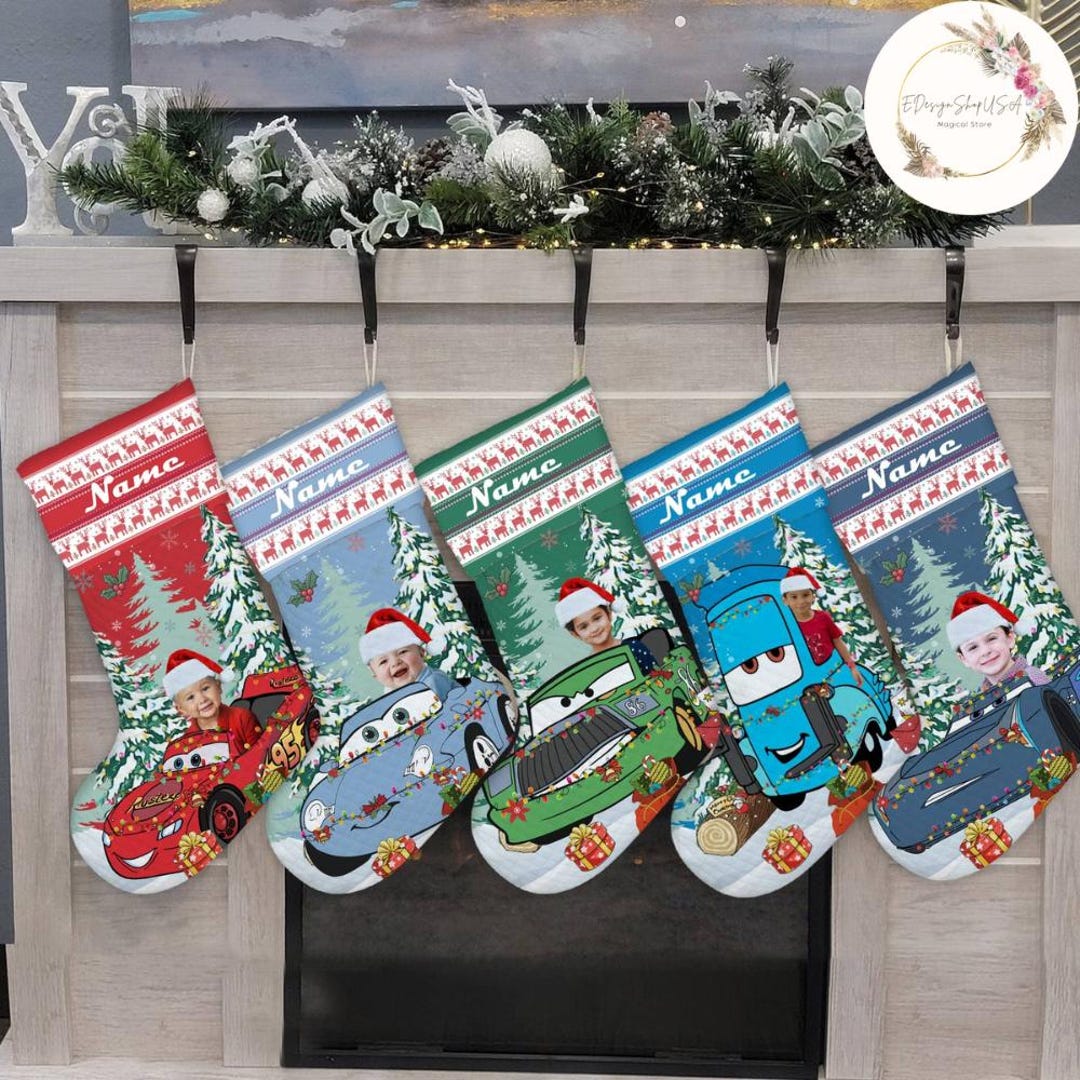 Personalized Disney Cars Christmas Stockings With Name, Custom Photo ...