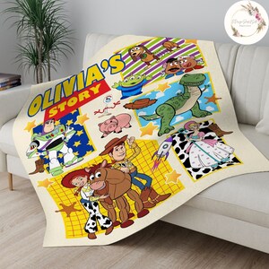 Personalized Disney Pixar Toy Story Blanket, Custom Name Baby Girl Boy ...
