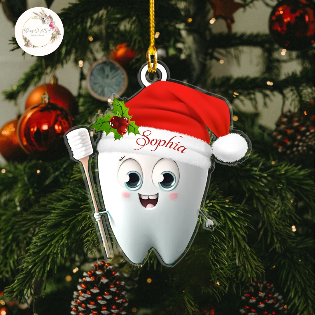 Personalized Teeth Dentist Christmas 2025 Ornament, Dentist Christmas ...