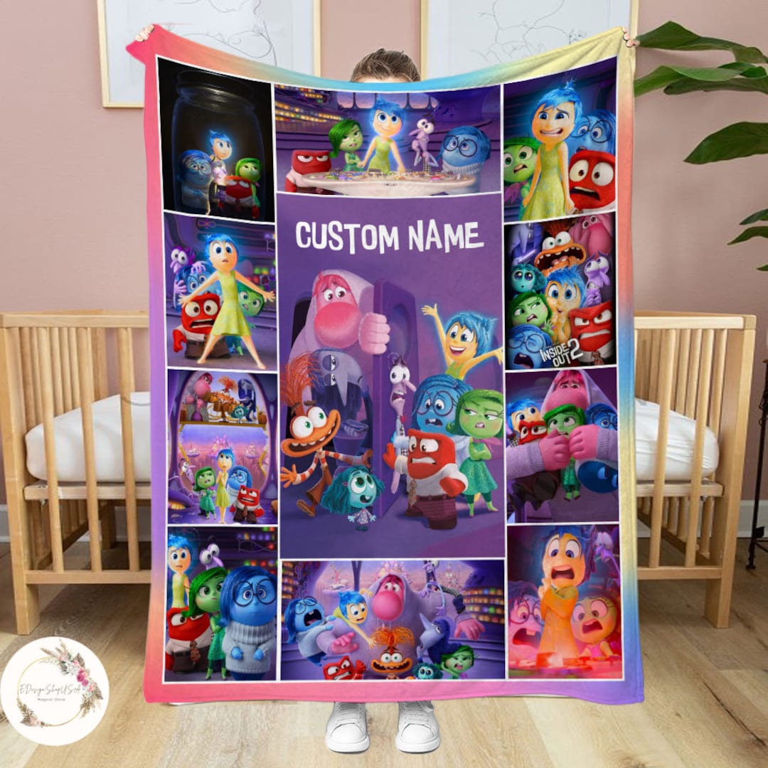 Personalized Disney Inside Out 2 Blanket, Joy Disgust Sadness Anxiety ...