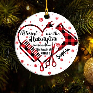 Personalized Hair Stylist Christmas Ornament, Hair Salon Decor ...