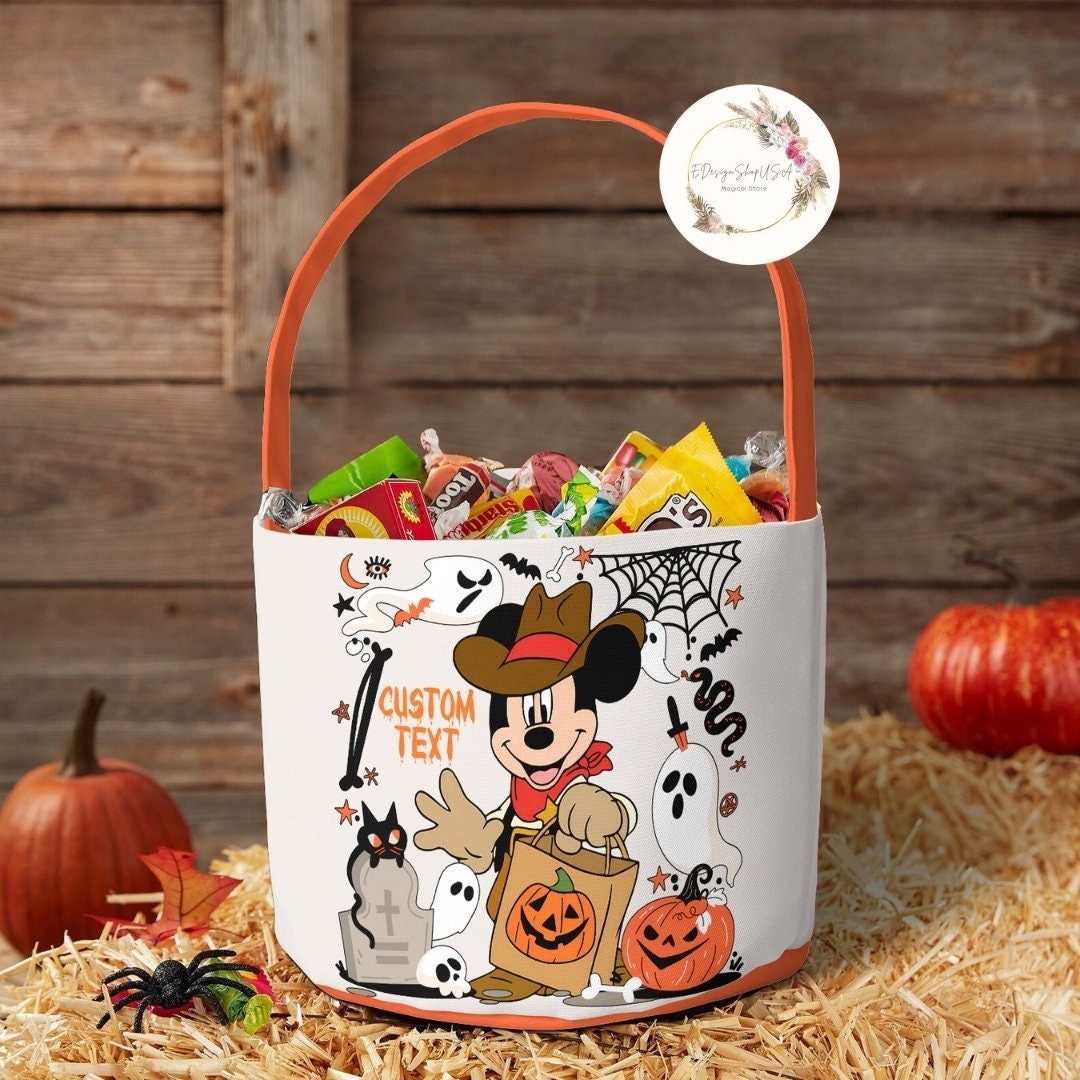 Personalized All Characters Disney Halloween Basket, Mickey and Friends ...