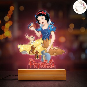 Personalized Disney Princess Night Light, Custom Name Baby Girl Room ...